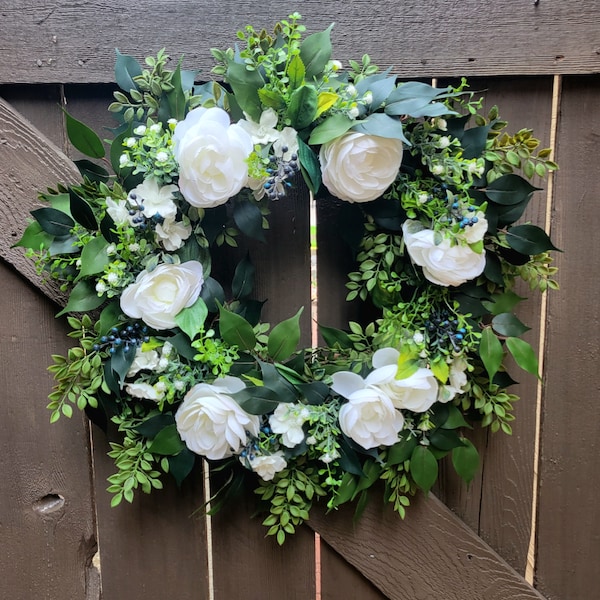 White Wreath - Etsy