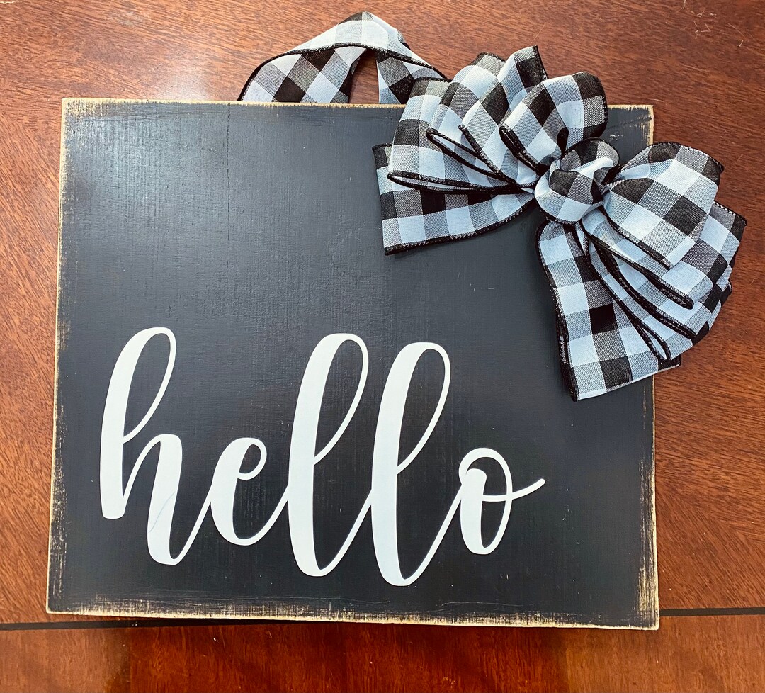 Hello Door Hanger Sign - Etsy