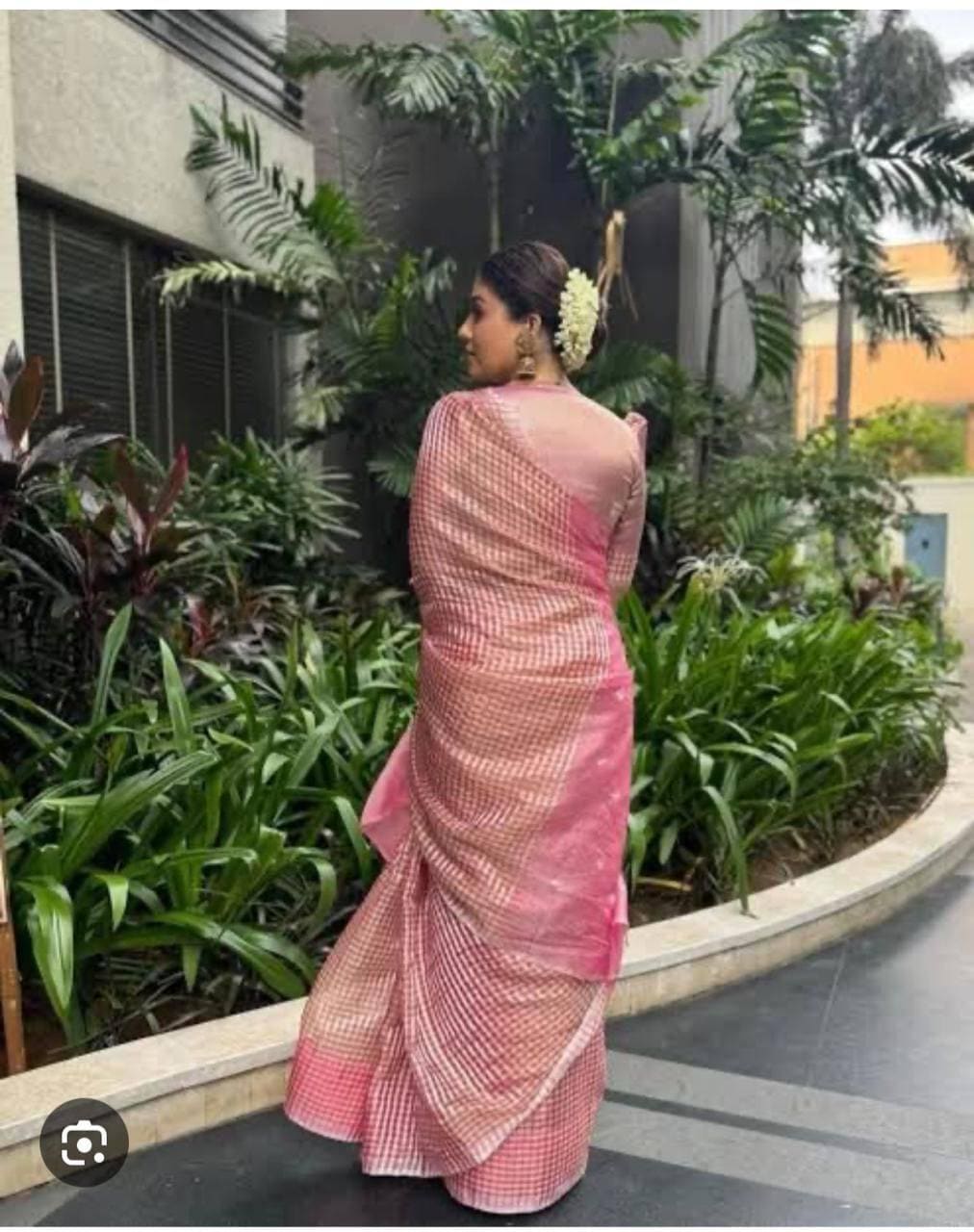 Nayanthara Inspired Pink Banarasi Soft Cotton Tissue Silk Saree ...