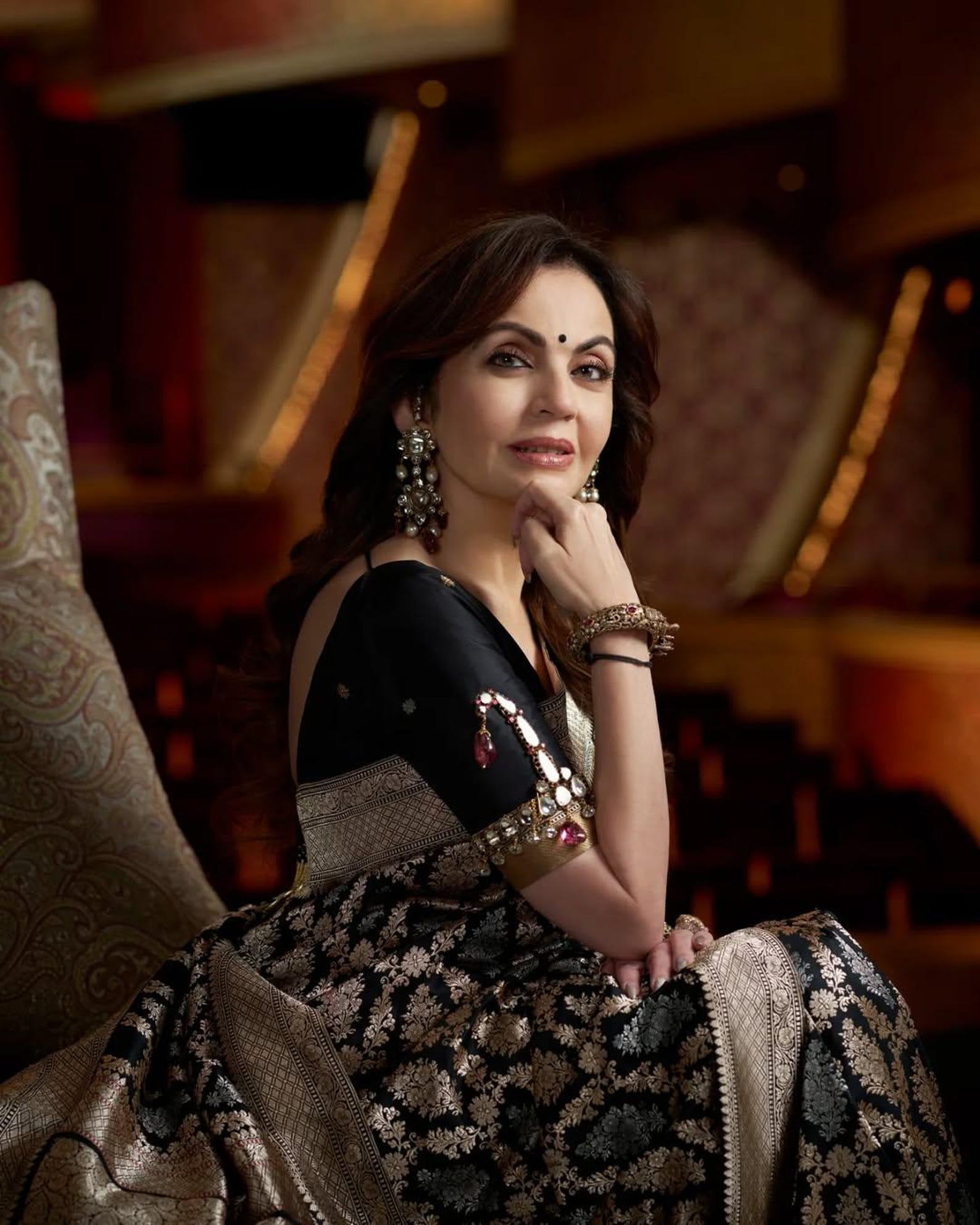 Neeta Ambani Banarasi Katan Silk Saree | Soft Handwoven Wedding Saree ...