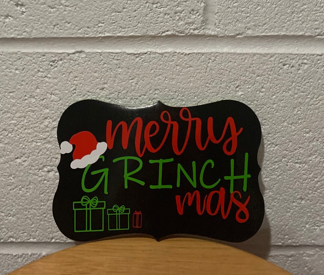 Merry Grinchmas Sign Wreath Sign Grinch Christmas Sign - Etsy