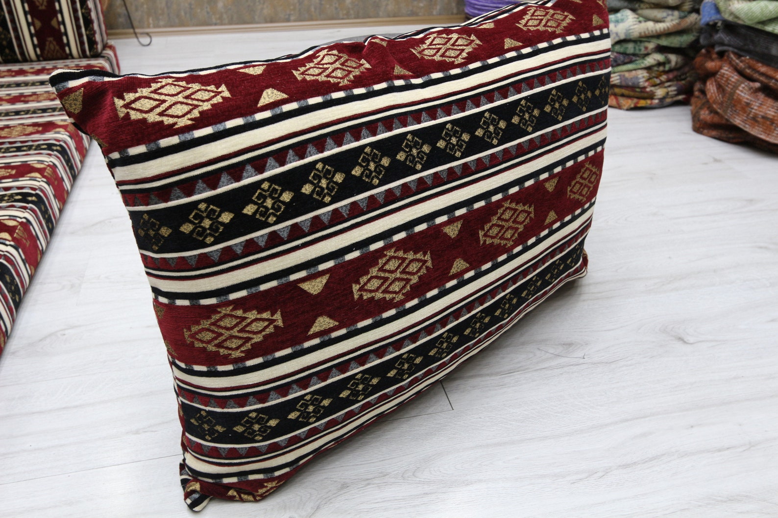 Red Cushion Arabic Majlis Sofa Set Floor Couch Floor Pillow | Etsy