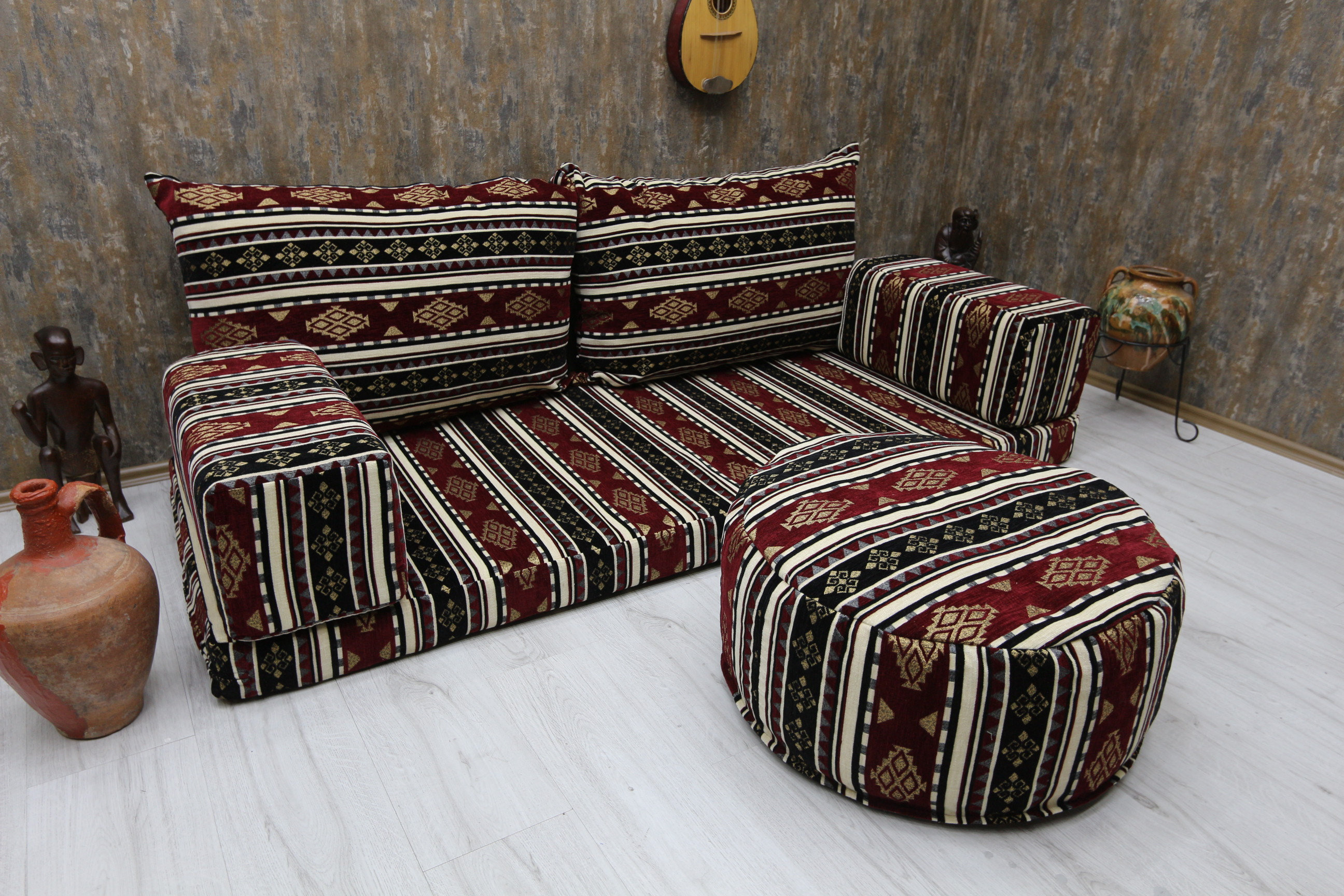 Red Cushion Arabic majlis Sofa Set Floor Couch Floor Pillow | Etsy