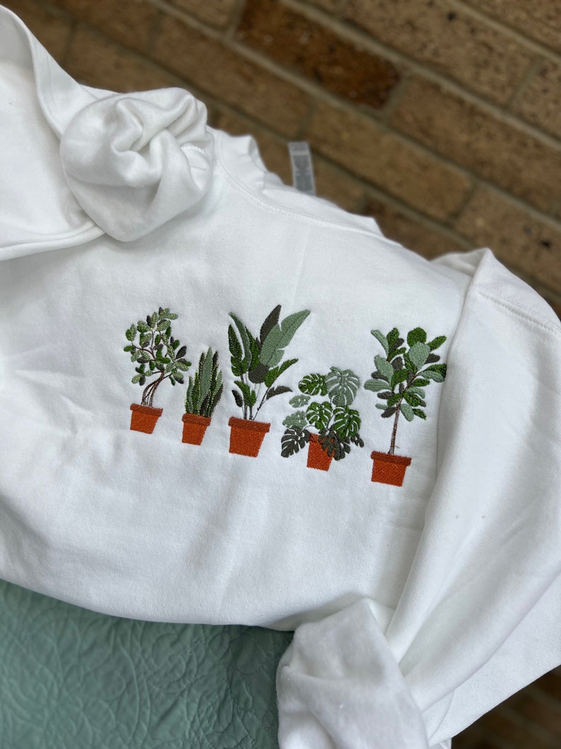 Embroidered Plant Sweater - Etsy
