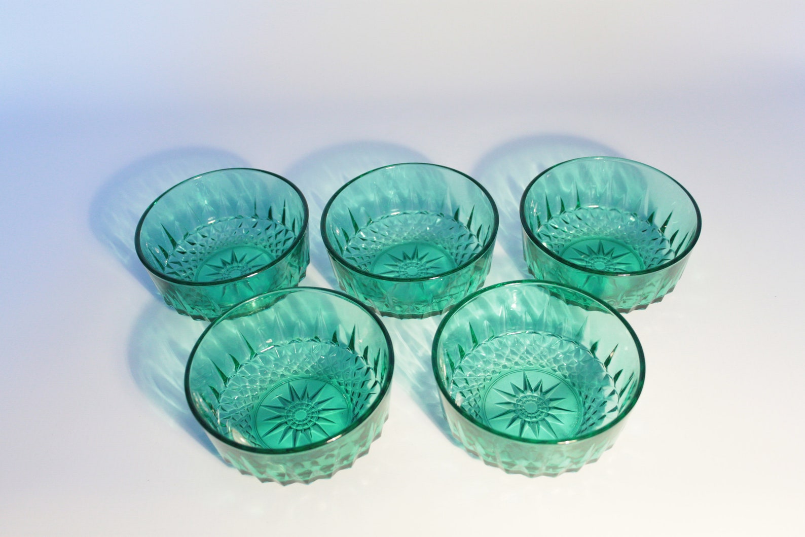 Arcoroc France Set of 5x green Glass | Etsy