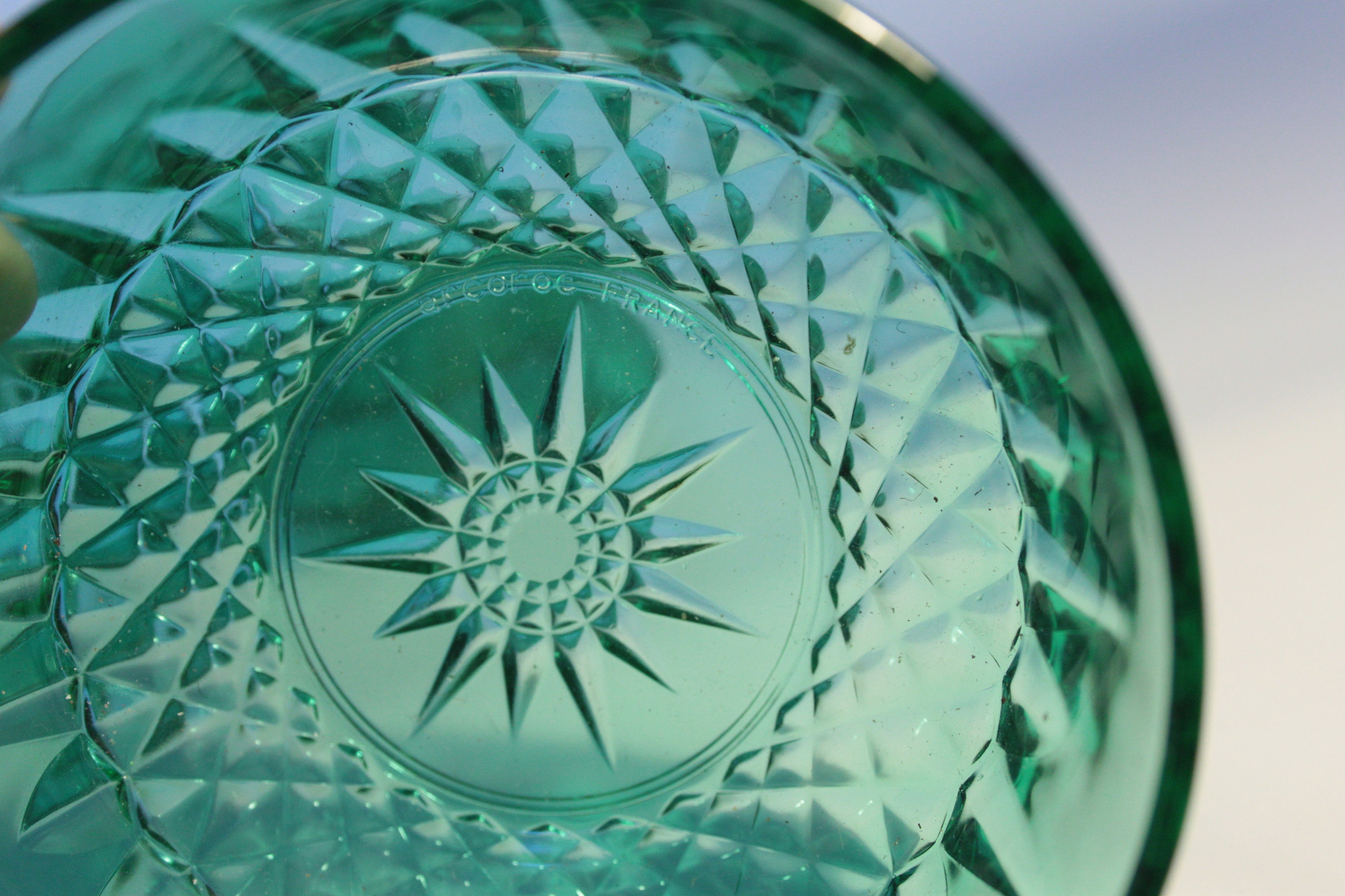 Arcoroc France Set of 5x Green Glass | Etsy New Zealand