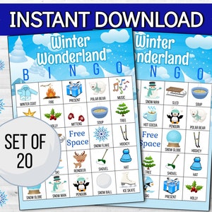 Winter Wonderland Bingo Printable Digital Game Christmas | Etsy