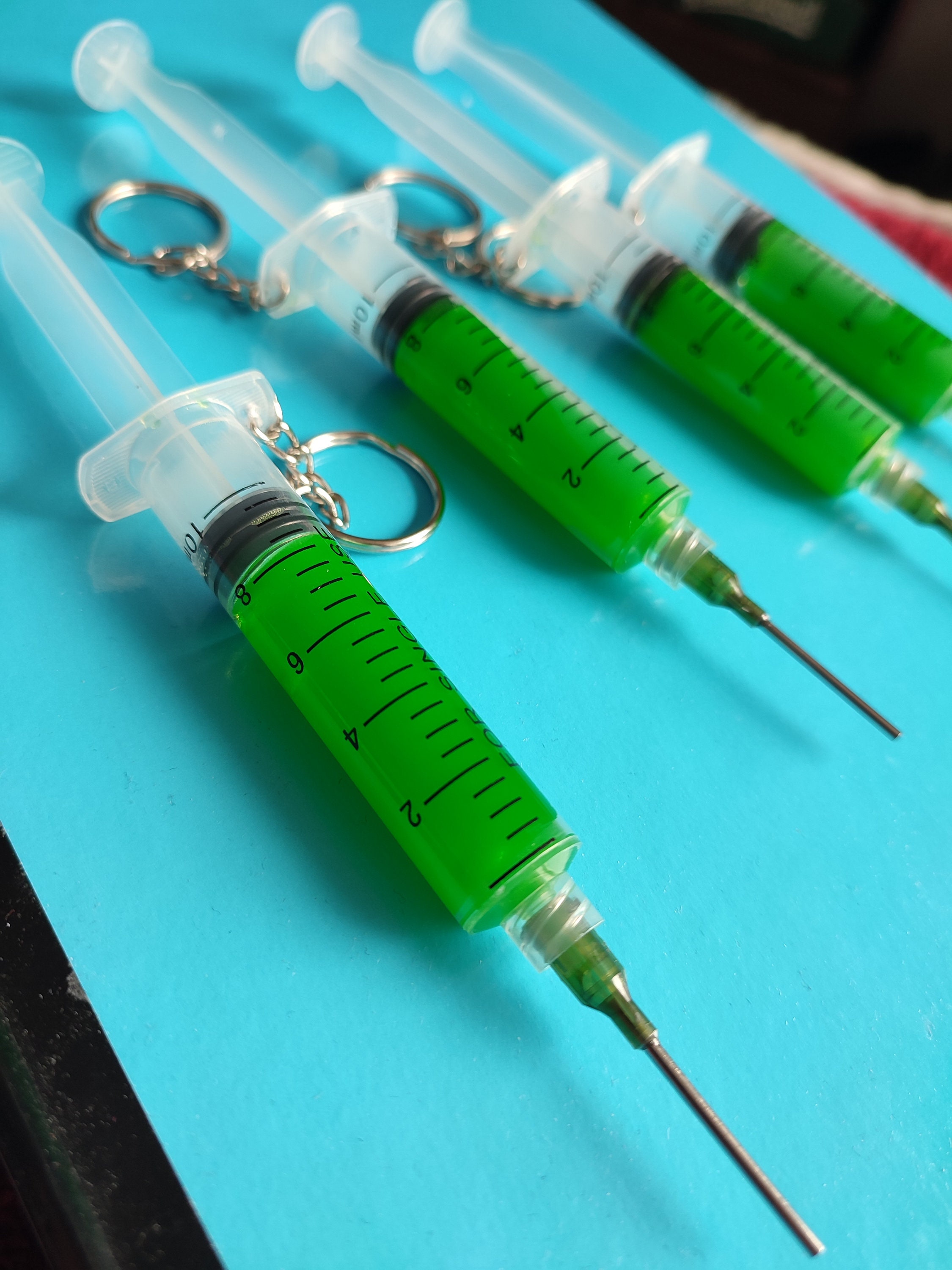 Re-animator inspired syringe keyring syringe keychain prop | Etsy