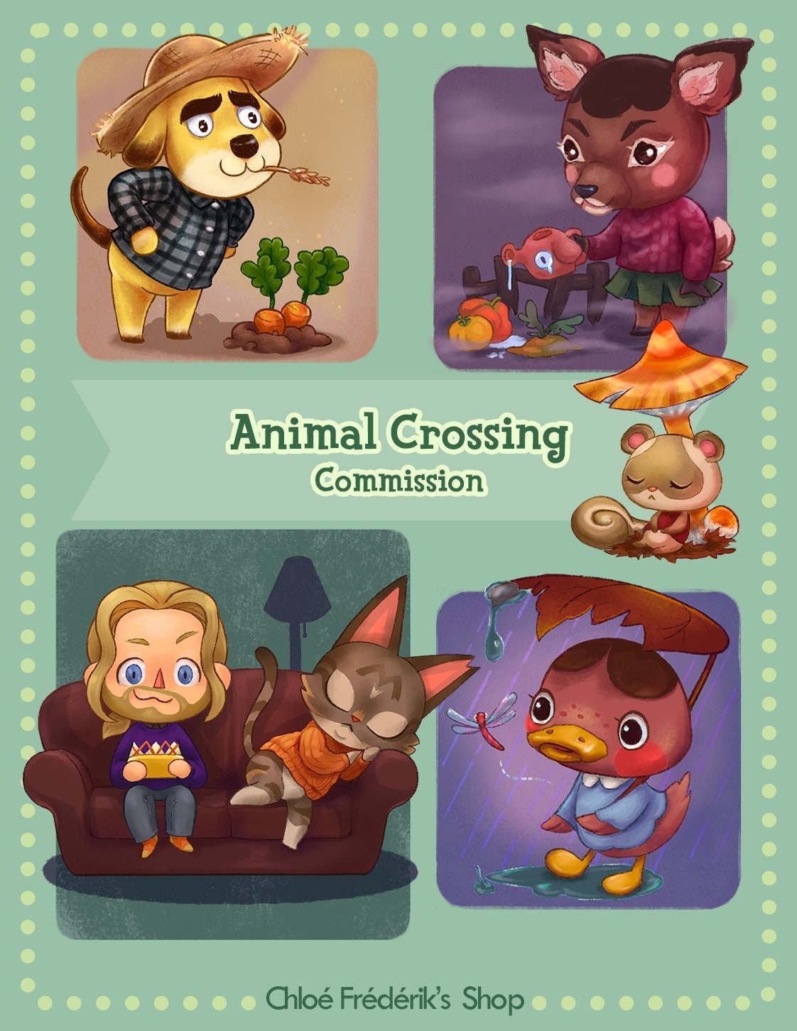 Digital Custom Animal Crossing Portrait - Etsy