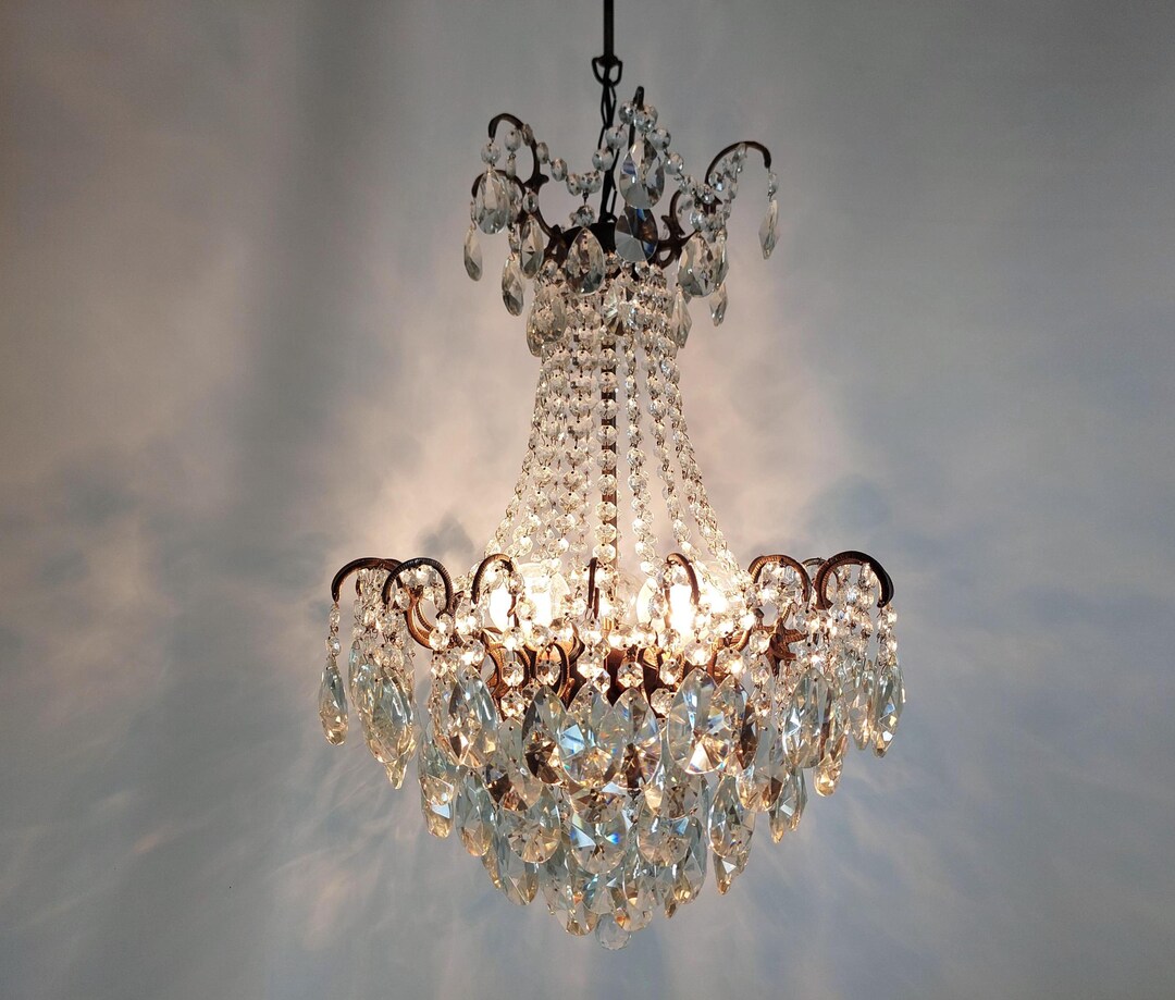 Large Antique Chandelier Lighting Fixture, Vintage Victorian French ...