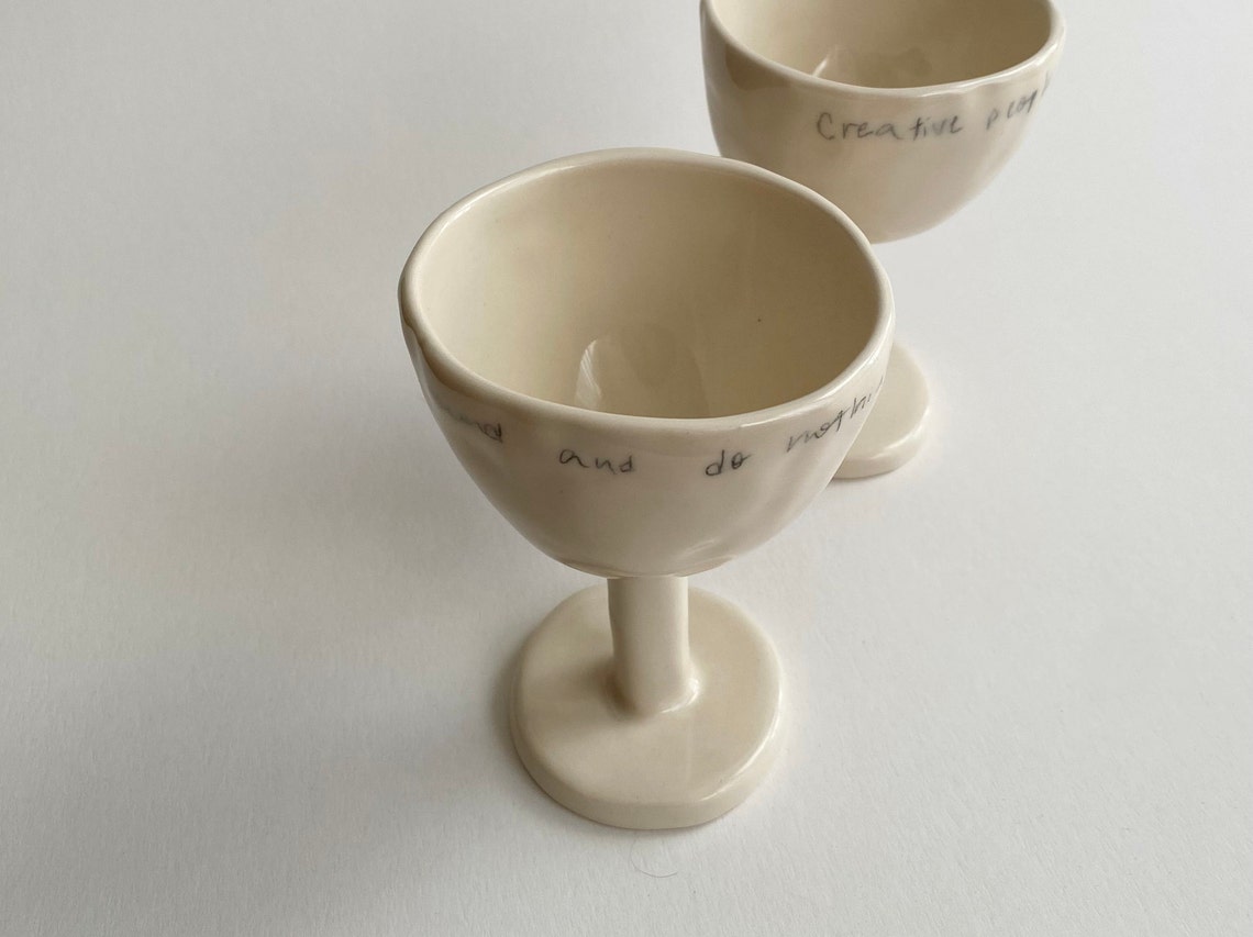 Glossy Modern Ceramic Wine Cup – Organic Minimalist Handcrafted ...