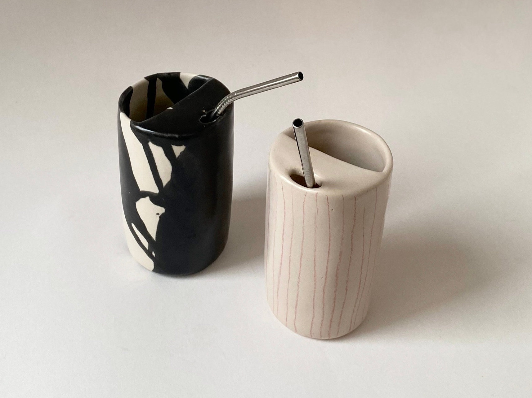 Handmade Ceramic to Go Cup Satin or Glossy Cup With Straw | Smoothie ...