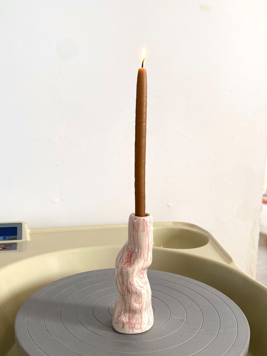 Ceramic Candle Holder Stick Choose Color Crayon Handraw, Organic Style ...