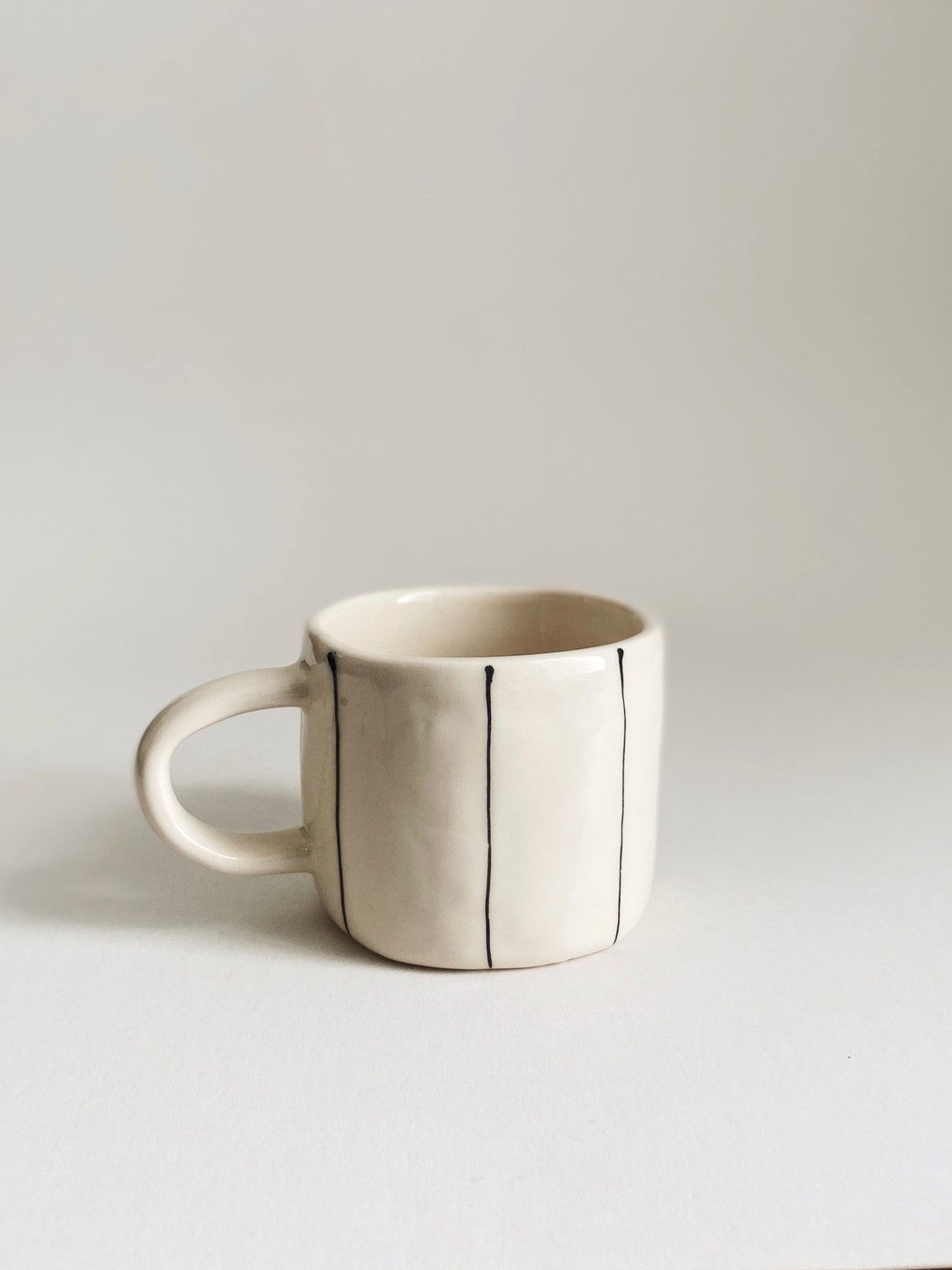 Handmade Lines Glossy Ceramic Mug, Unique , Gift for Her, Coffee Tea ...