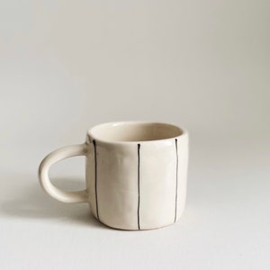 Handmade Lines Glossy Ceramic Mug, Unique , Gift for Her, Coffee Tea ...
