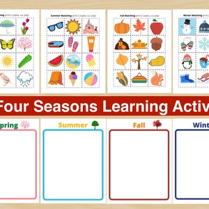 Four Seasons Sorting Mats for Toddlers - Etsy Canada