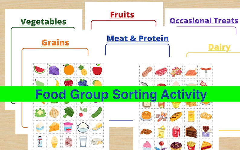 Food Group Sorting Activity, Food Pyramid Sorting, Fruit and Vegetable ...