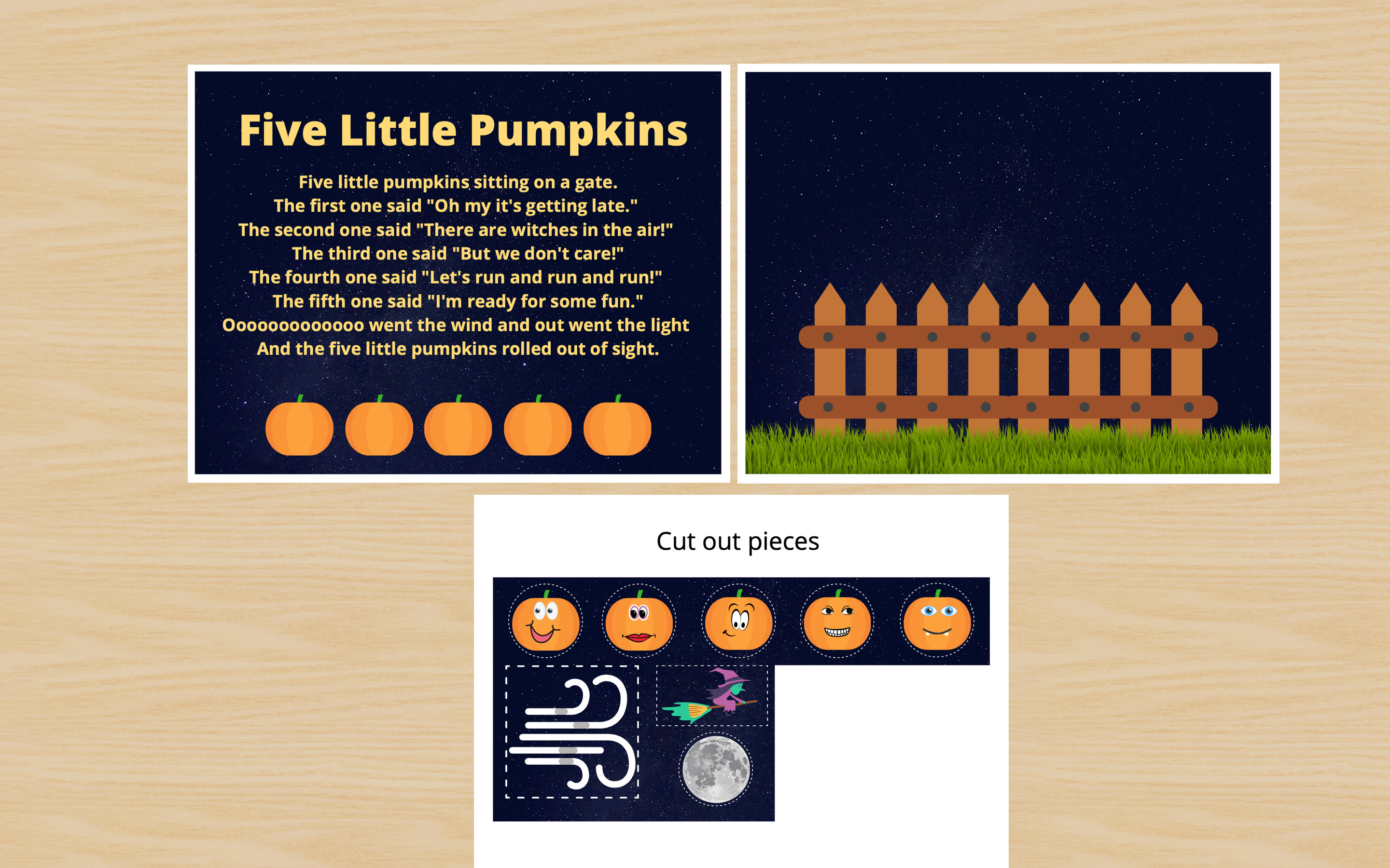 Five Little Pumpkins Activity: Halloween Nursery Rhyme (PDF) - Etsy