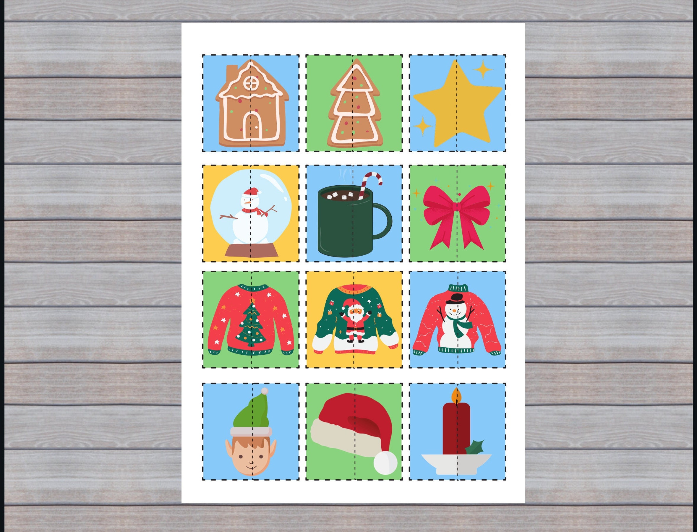 Christmas Puzzle Matching Game: Printable Montessori Activity (PDF) - Etsy