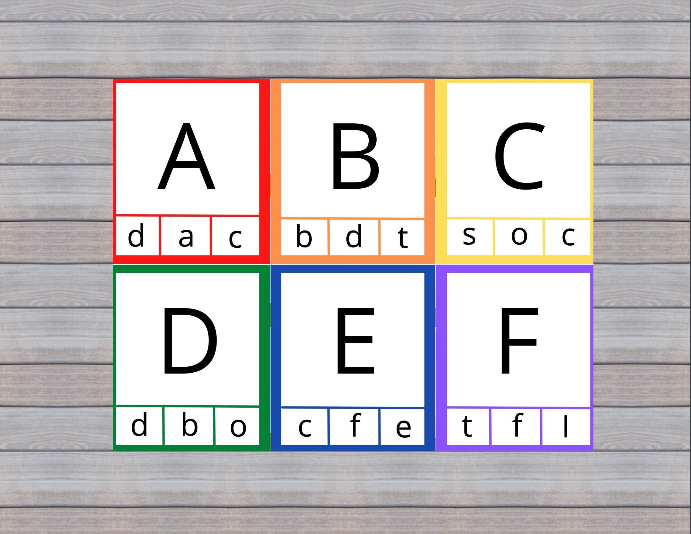 Alphabet Clip Card, Upper/lower Case Recognition, Preschool Learning ...