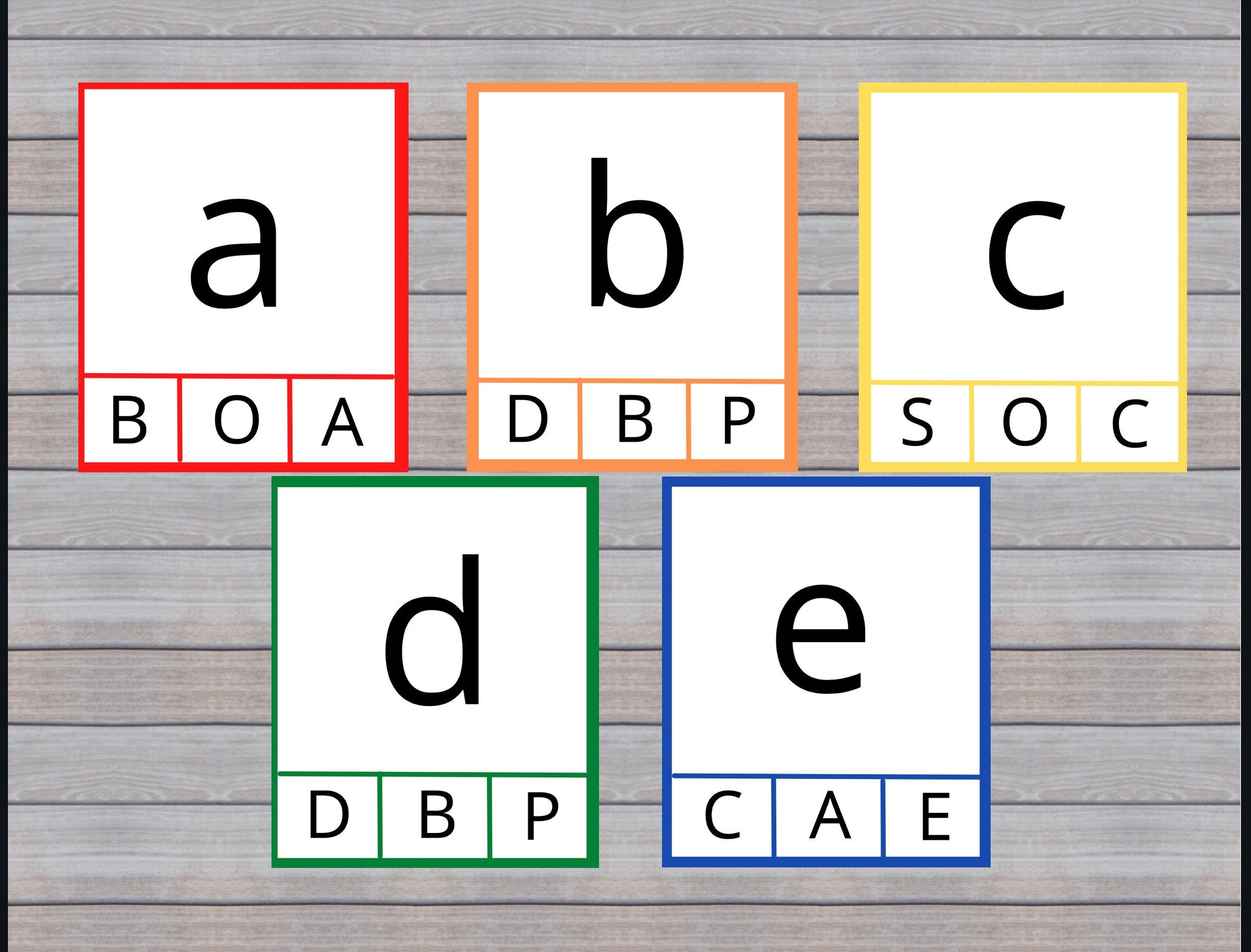 Alphabet Clip Card, Upper/lower Case Recognition, Preschool Learning ...