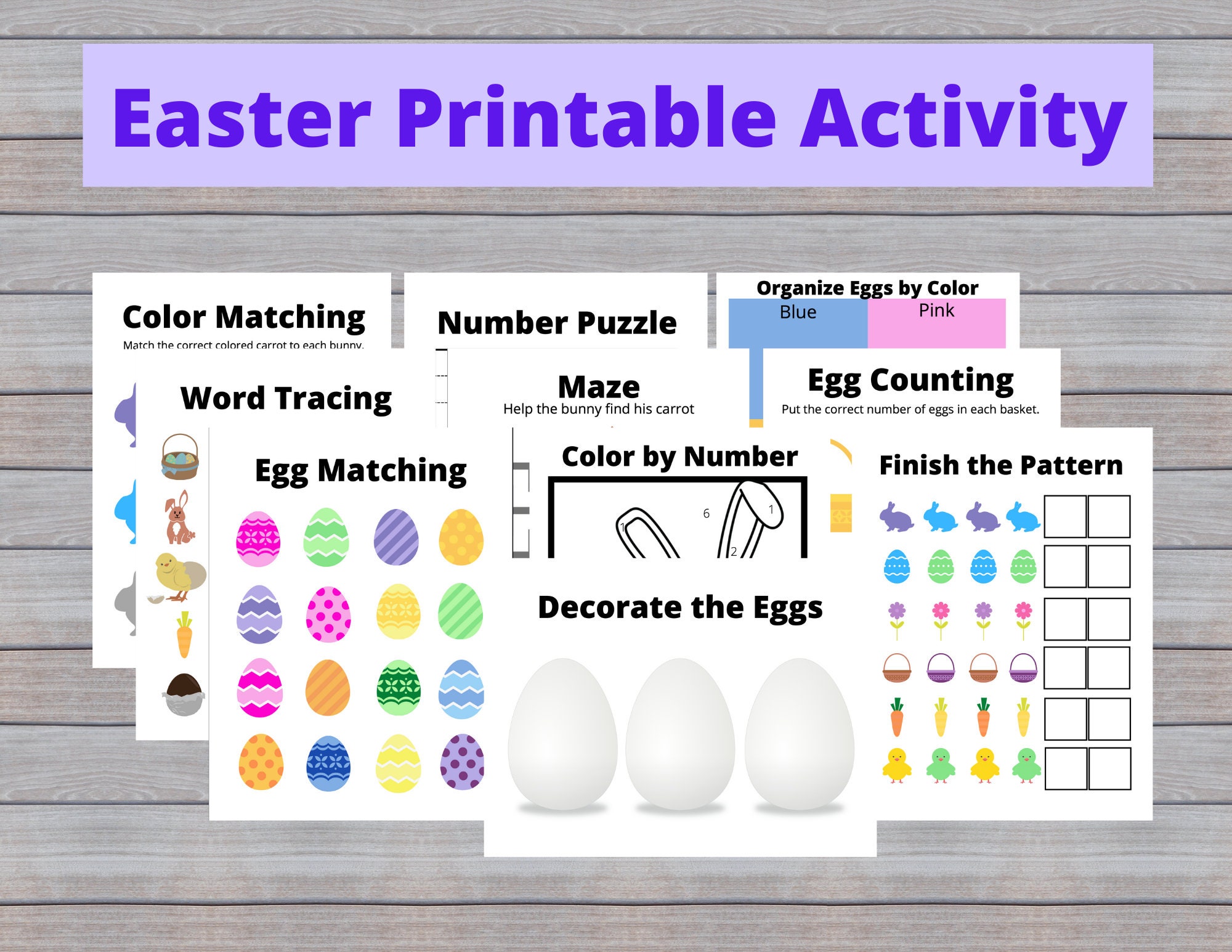 Easter Preschool Activity Printable, Easter Toddler Activity ...