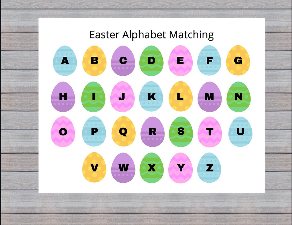 Easter Alphabet Matching Worksheet Preschool Learning - Etsy
