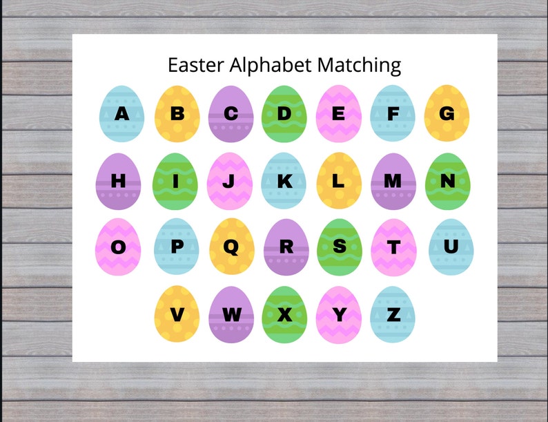 Easter Alphabet Matching Worksheet, Preschool Learning, Toddler ...