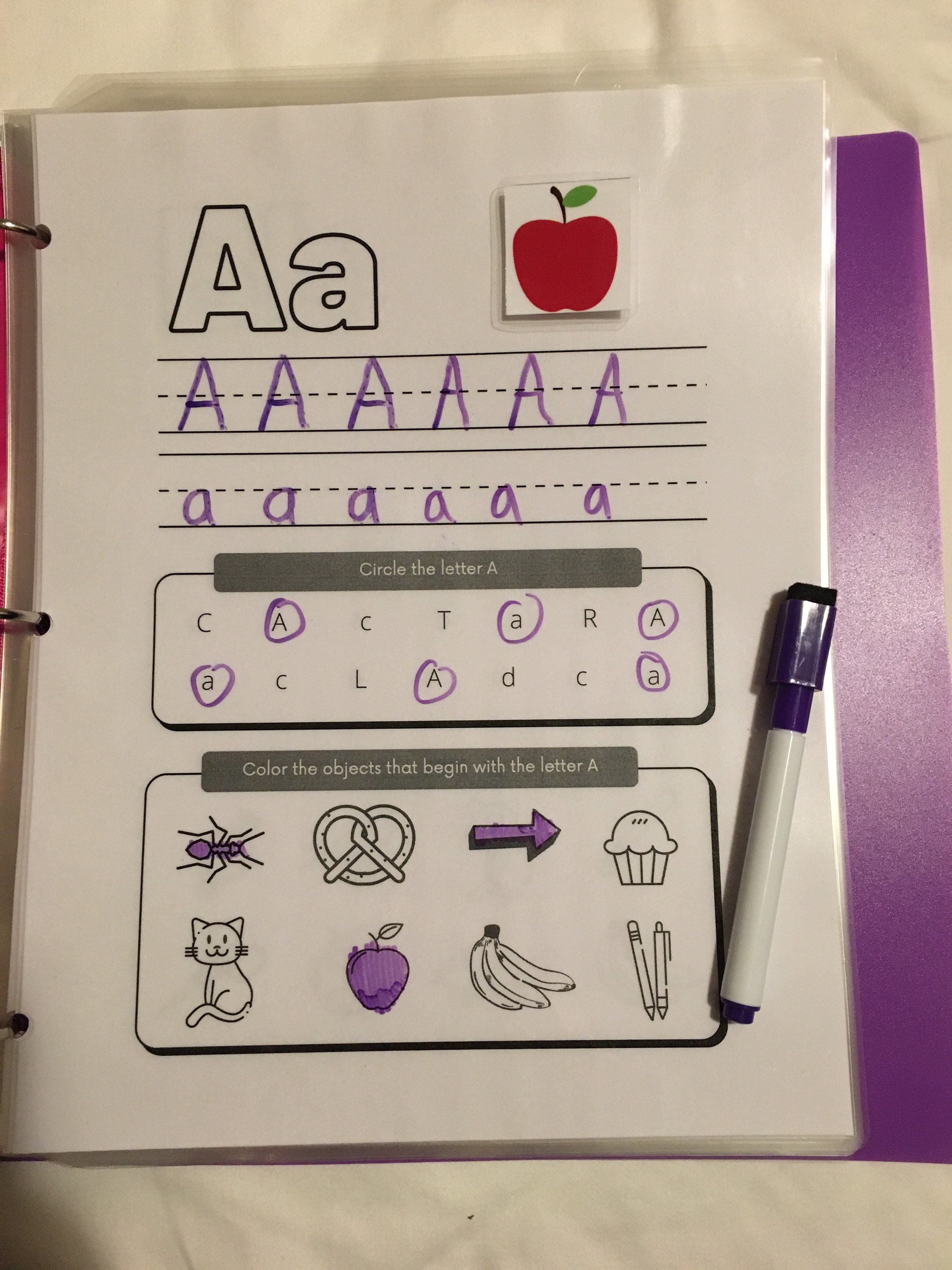 Alphabet Worksheets, ABC Learning Book, DIY Busy Binder, Toddler ...