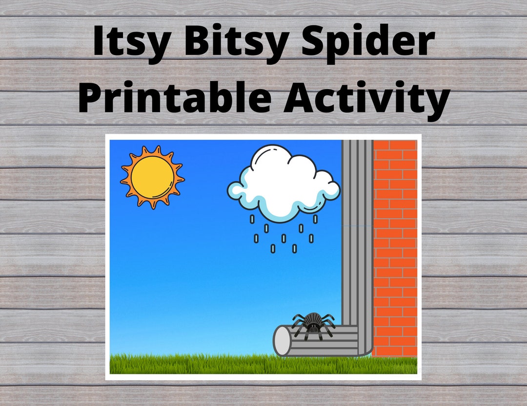Itsy Bitsy Spider Printable Activity, Nursery Rhyme, Preschool Activity ...