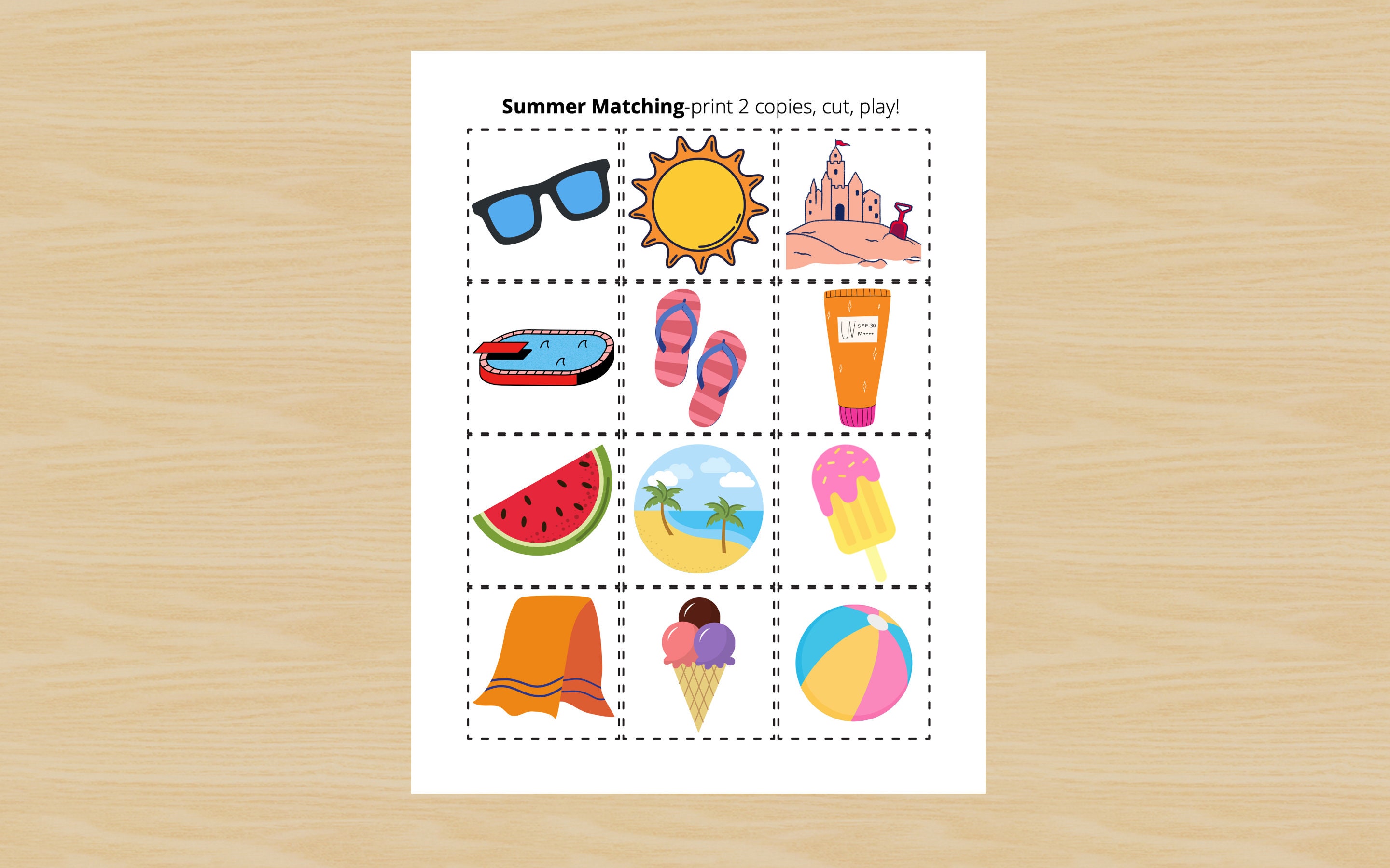 Four Seasons Learning Activity Printable, Matching Game, Memory Game ...