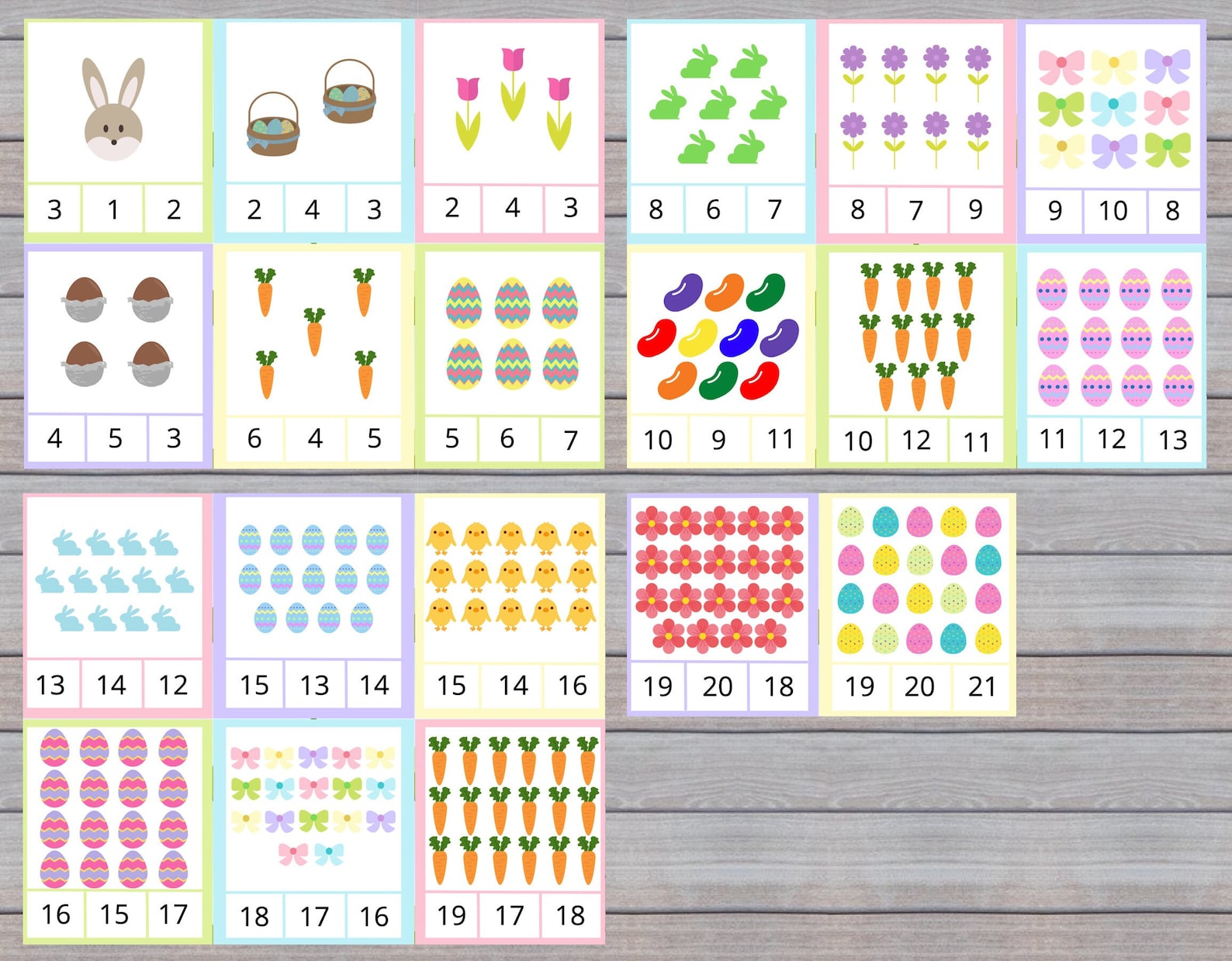 Count and Clip Card Bundle: Preschool Learning Game (printable) - Etsy
