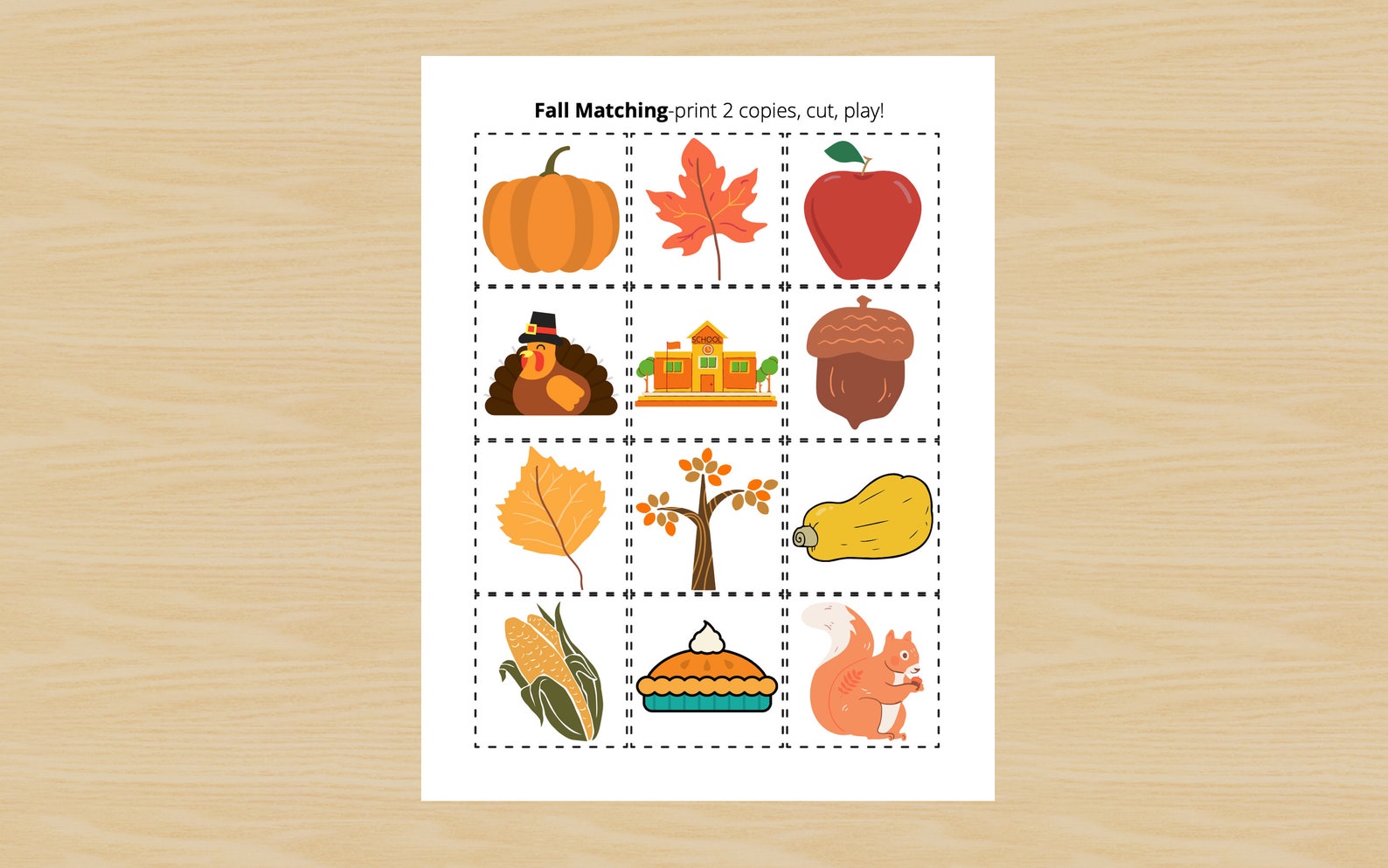 Four Seasons Learning Activity Printable, Matching Game, Memory Game ...