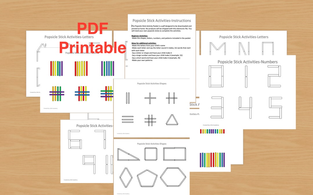Popsicle Stick Preschool Activity Printable, Learning Alphabet ...