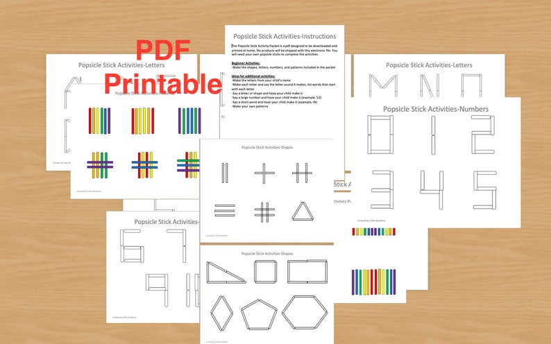 Popsicle Stick Preschool Activity Printable, Learning Alphabet ...