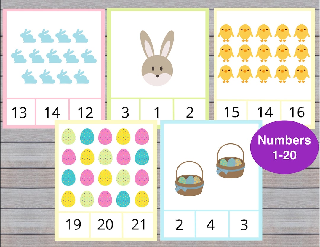 Easter Count and Clip Cards: Preschool Number Game (digital Download ...