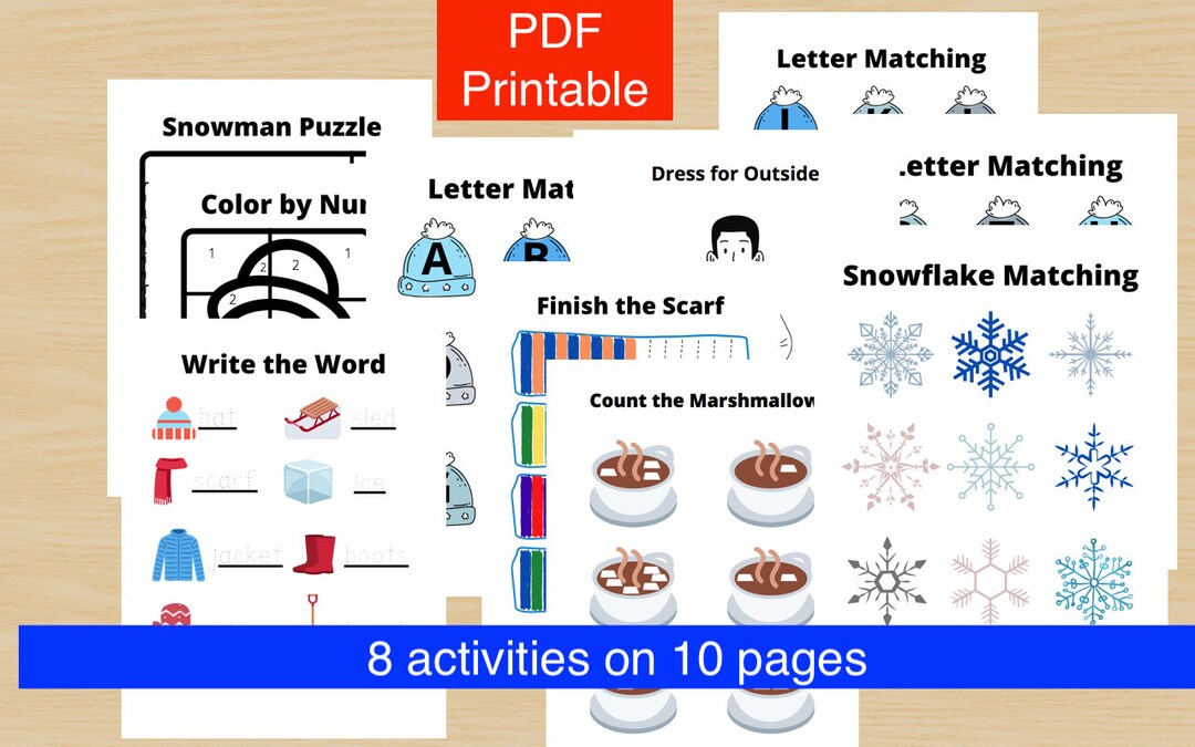 Winter Preschool Activity Pack: Learning Games (digital Download) - Etsy