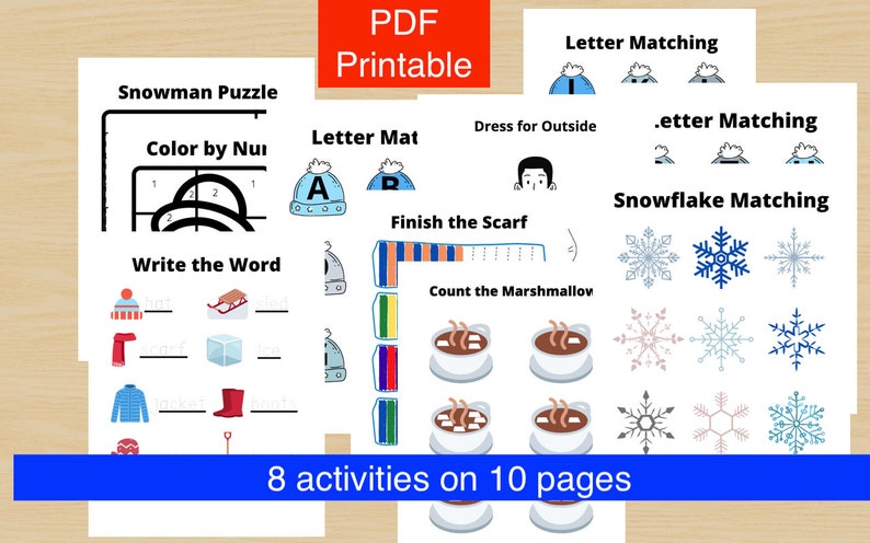 Winter Preschool Activity Pack: Learning Games (digital Download) - Etsy