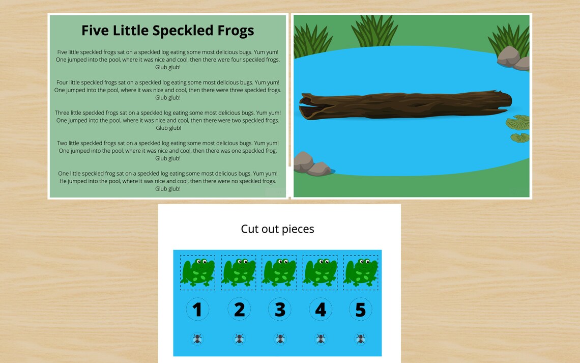 Five Little Speckled Frogs Printable Activity, Nursery Rhyme, Preschool ...