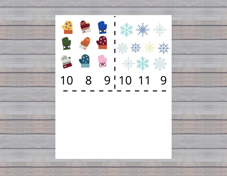 Winter Count and Clip Cards: Preschool Learning (digital Download) - Etsy