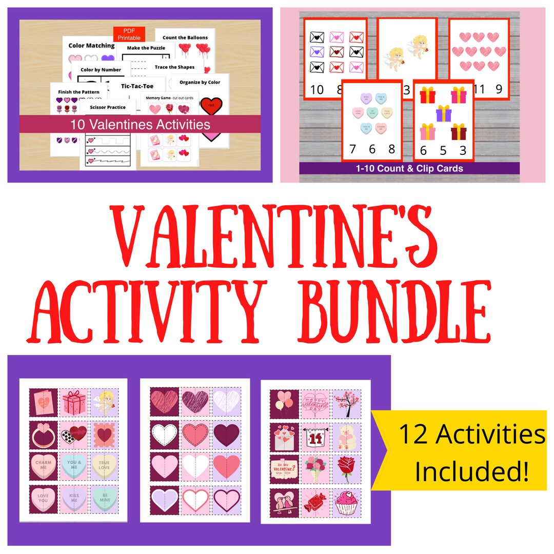 Paquete de actividades de San Valentín: Juegos de aprendizaje para ...