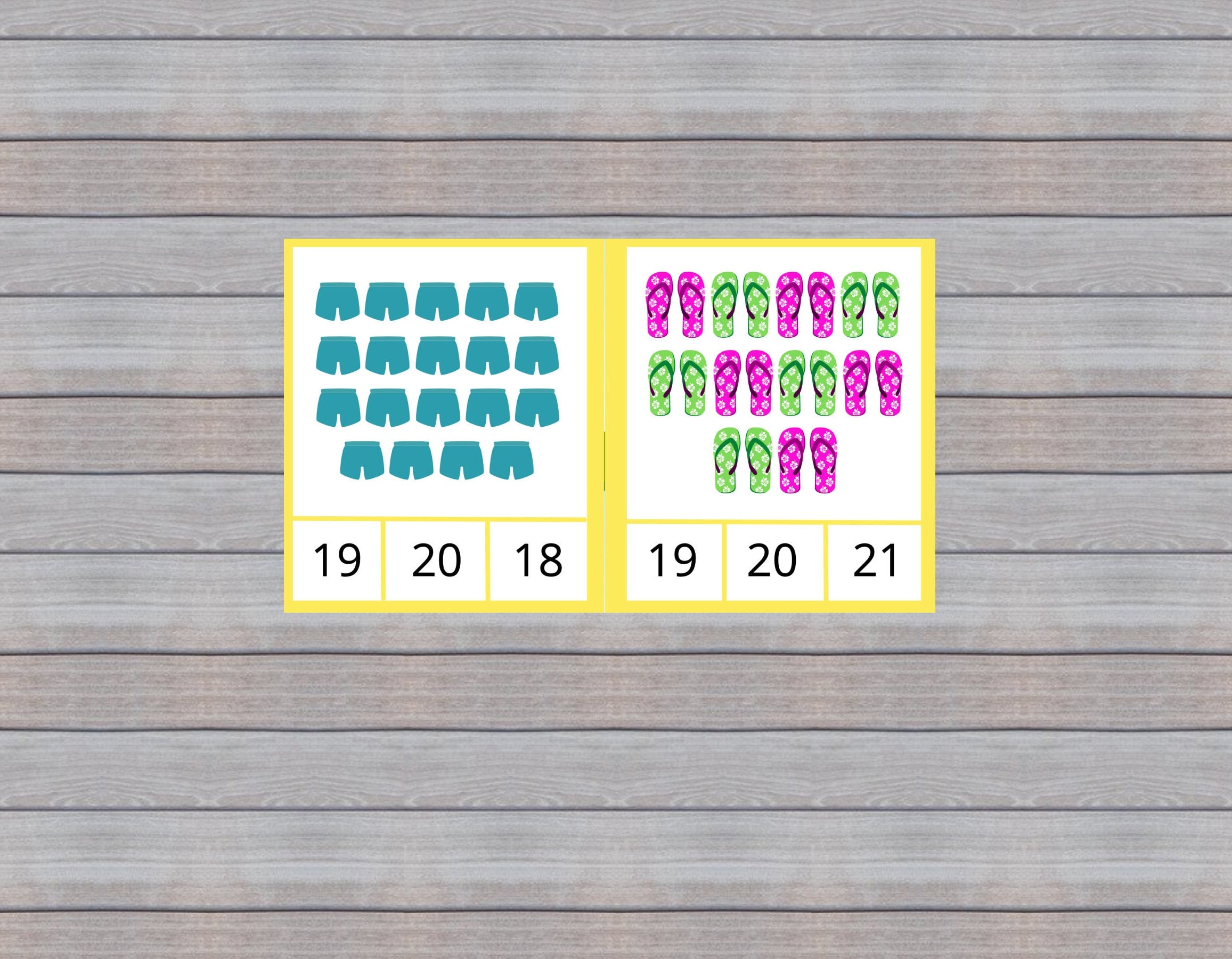 Summer Count and Clip Cards: Preschool Number Game (PDF Printable) - Etsy