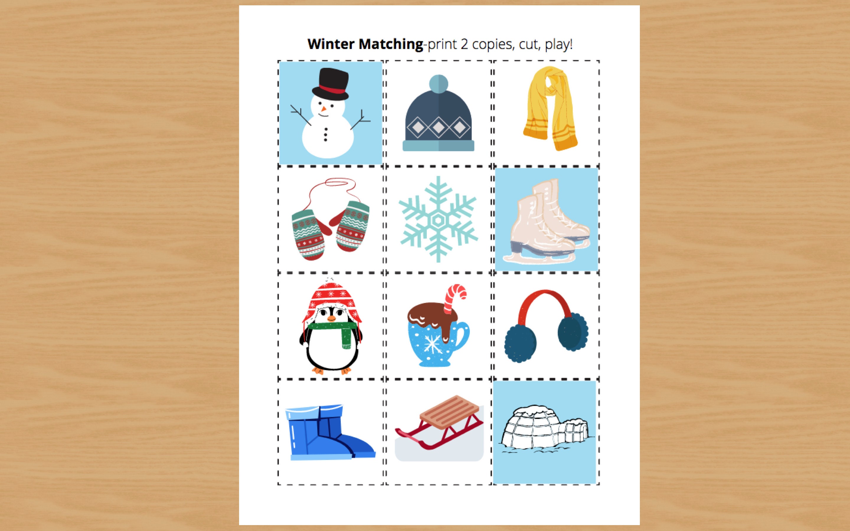 Four Seasons Learning Activity Printable, Matching Game, Memory Game ...