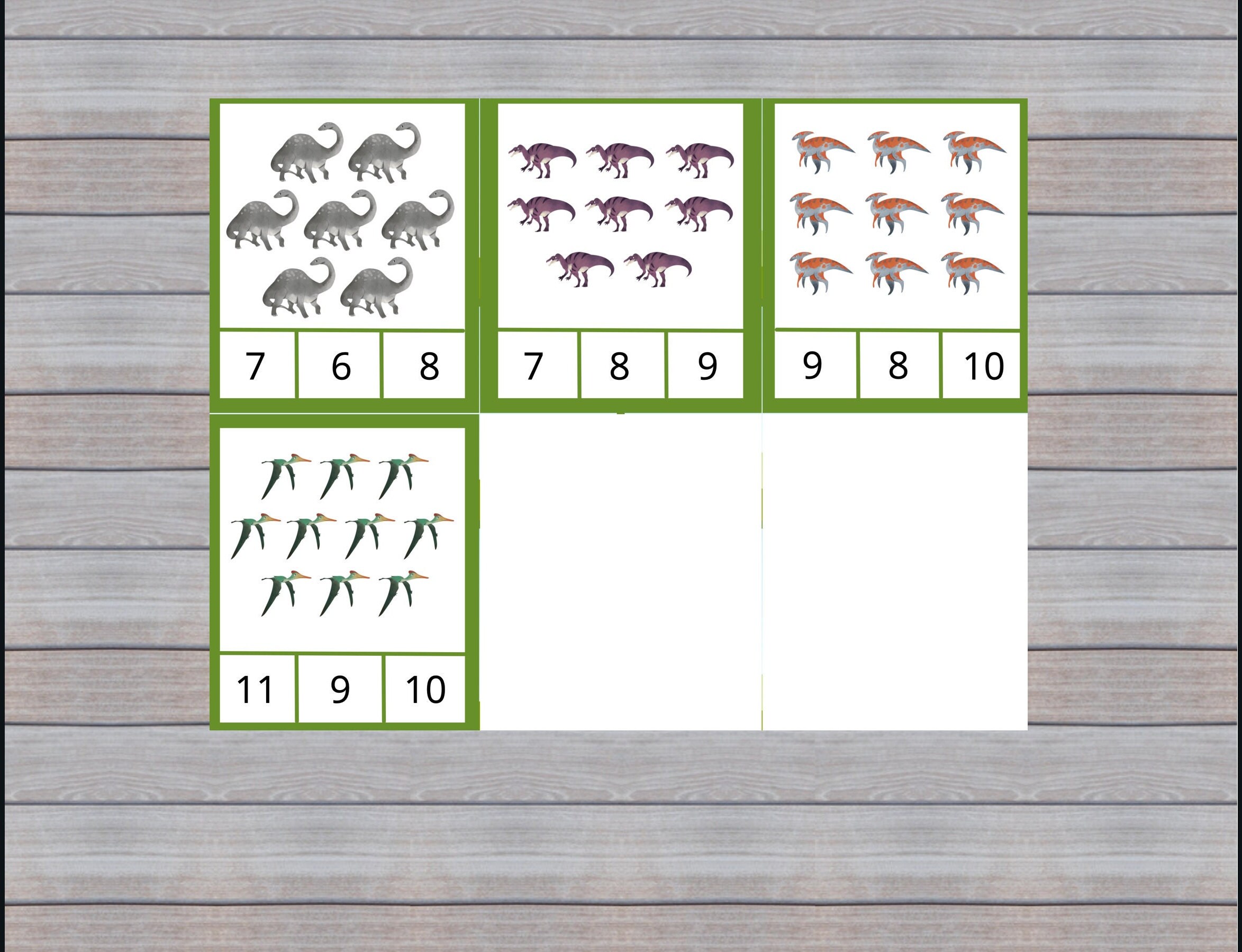 Dinosaur Count and Clip Cards, Indoor Preschool Game, Toddler Learning ...