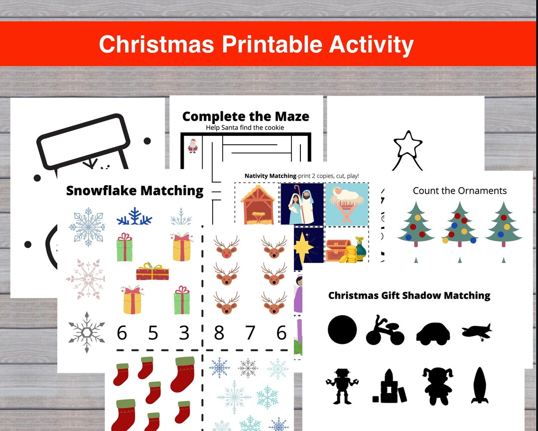 Christmas Preschool Activity Printable, Christmas Toddler Activity ...
