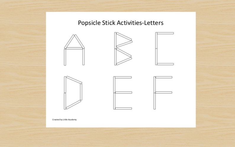 Popsicle Stick Preschool Activity Printable, Learning Alphabet ...