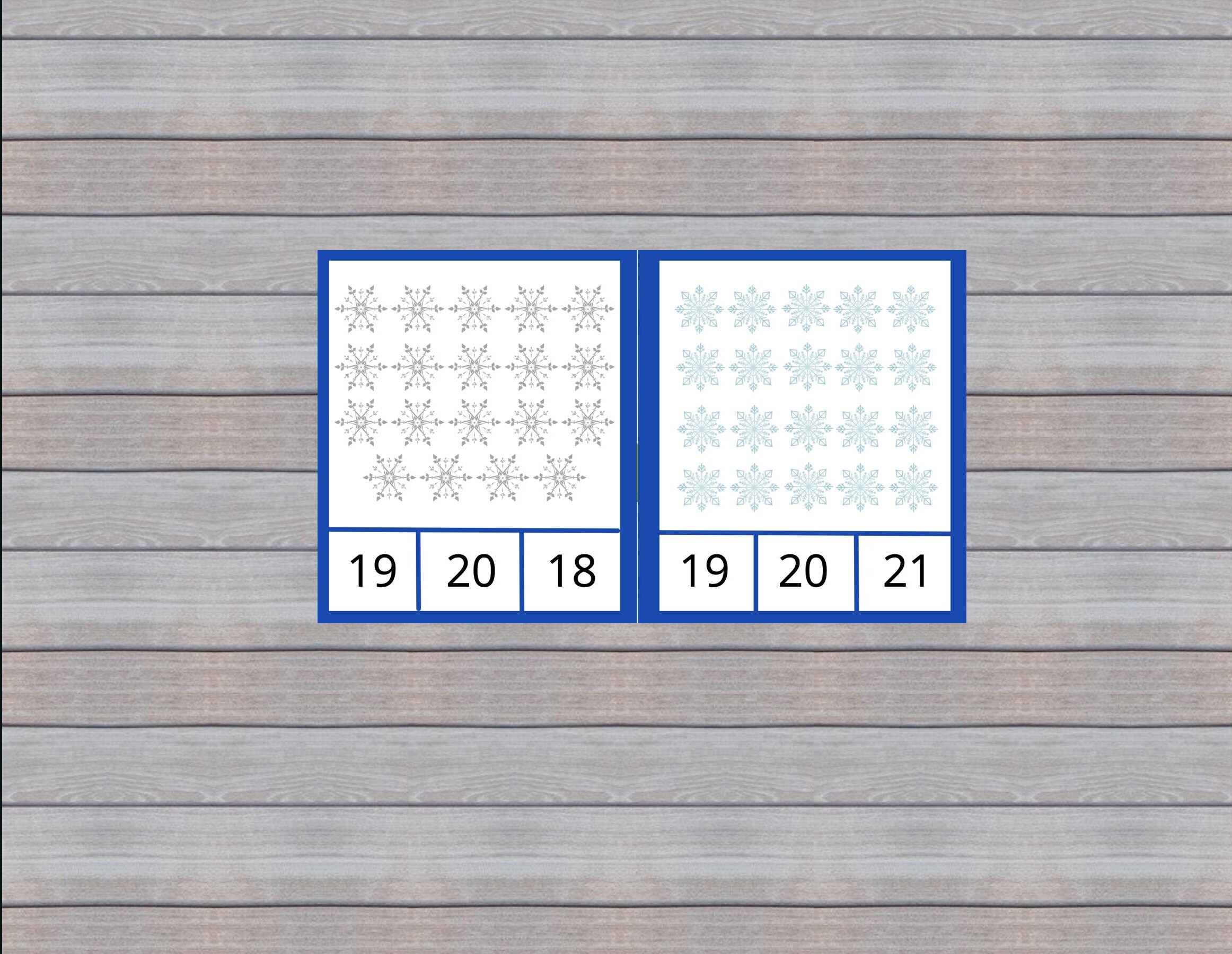 Snowflake Count and Clip Cards, Winter Preschool Game, Toddler Learning ...