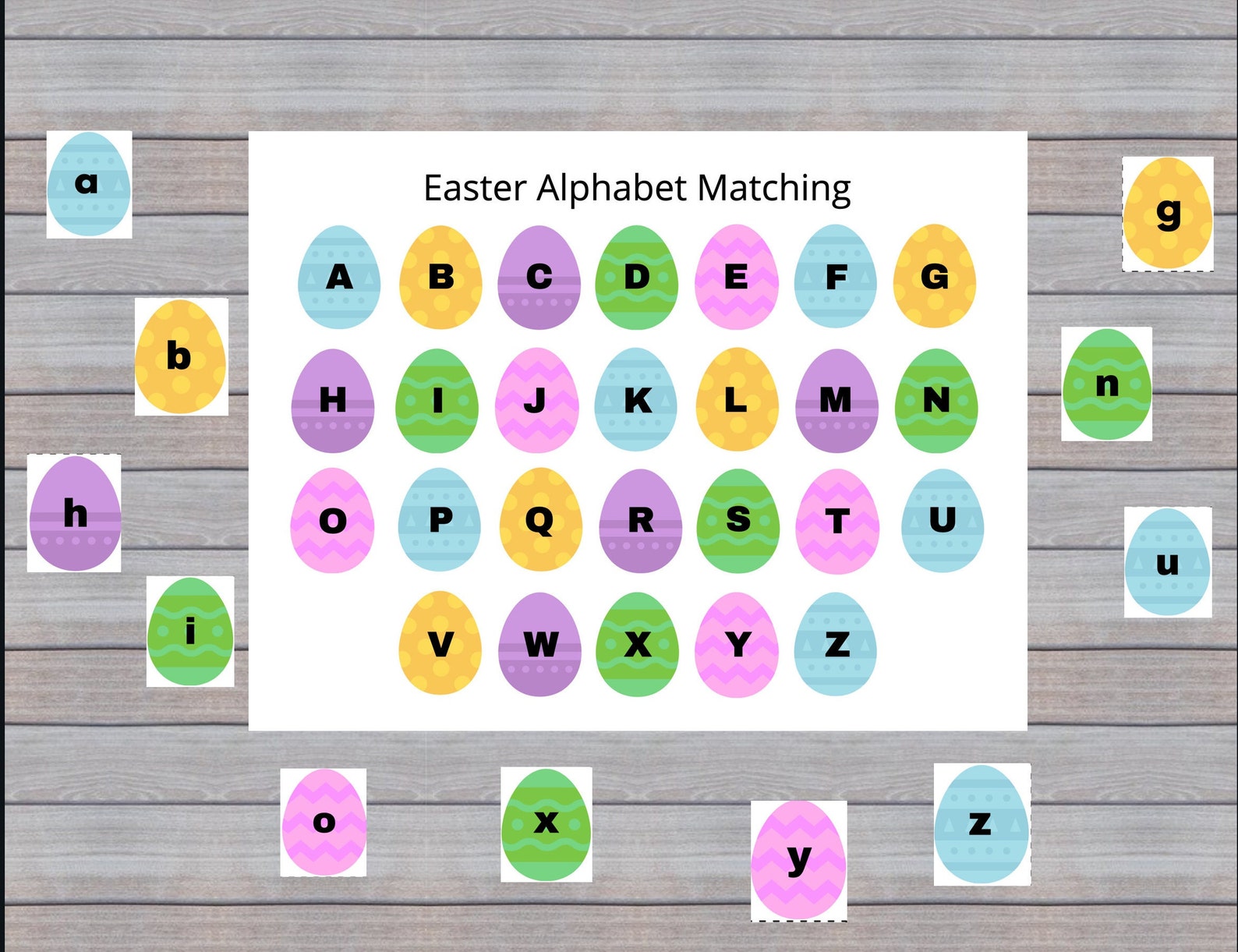 Easter Alphabet Matching Worksheet Preschool Learning - Etsy