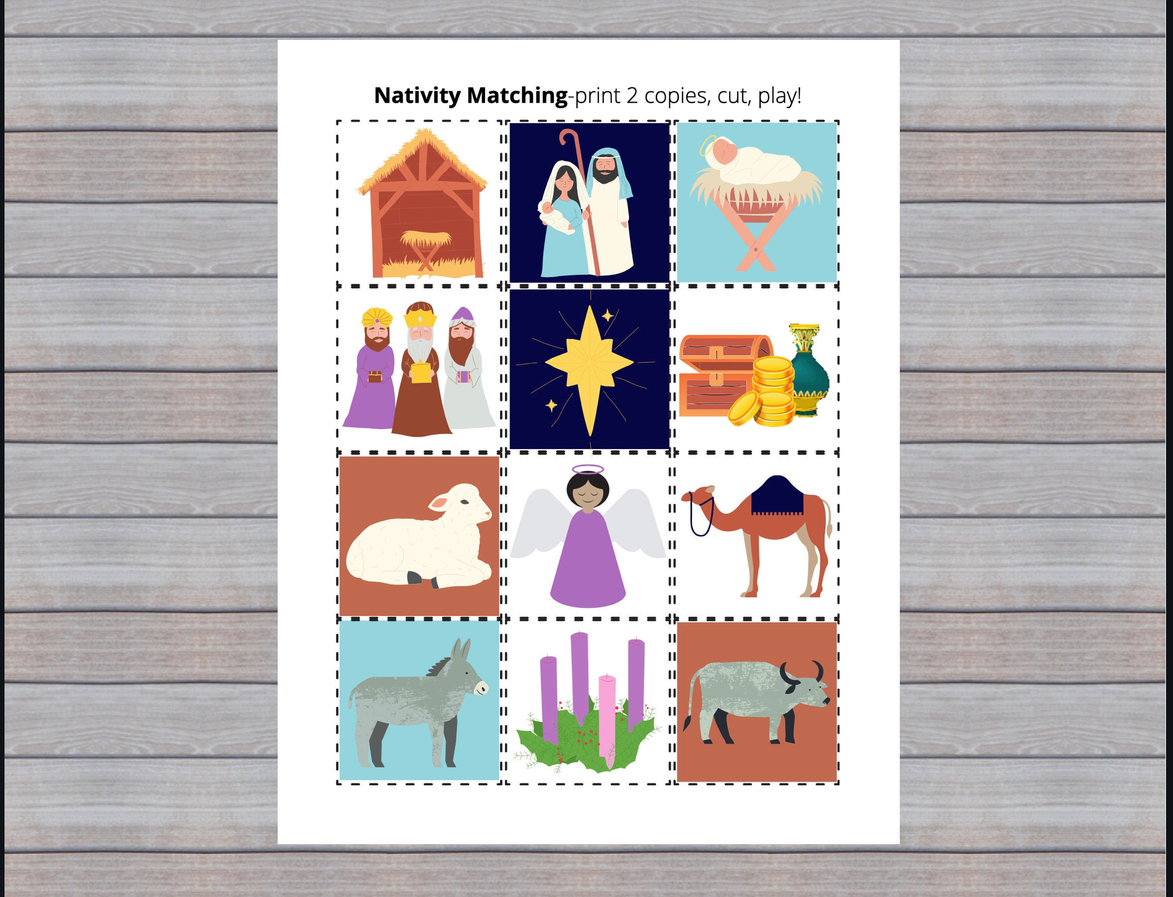 Nativity Memory Game: Printable Matching Activity (PDF) - Etsy