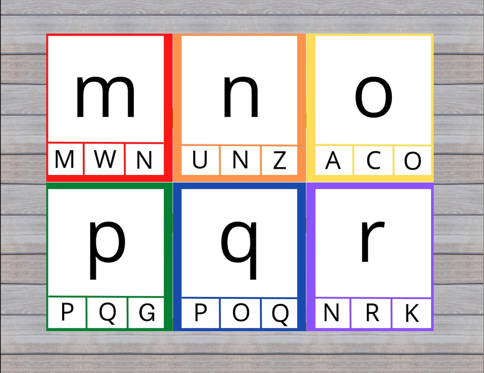 Alphabet Clip Card, Upper/lower Case Recognition, Preschool Learning ...